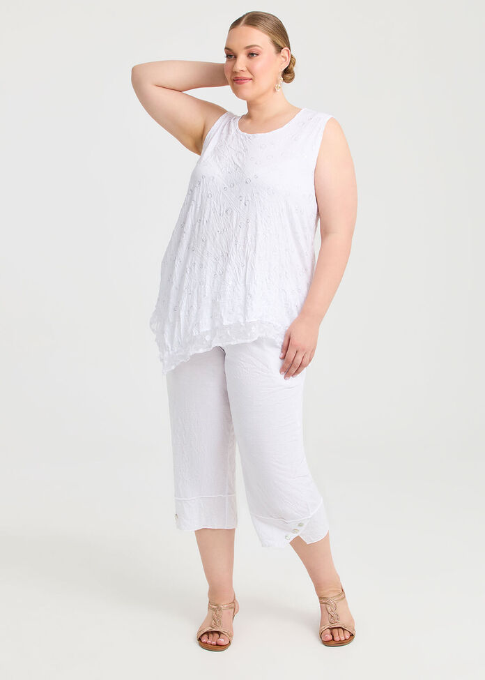 Shop Plus Size Mesh Trim Bamboo Crush Tank, White | Taking Shape AU
