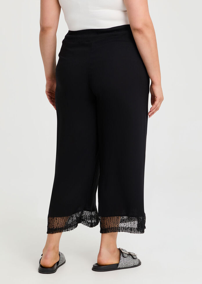 Shop Plus Size Mesh Trim Natural Pant, Black | Taking Shape AU
