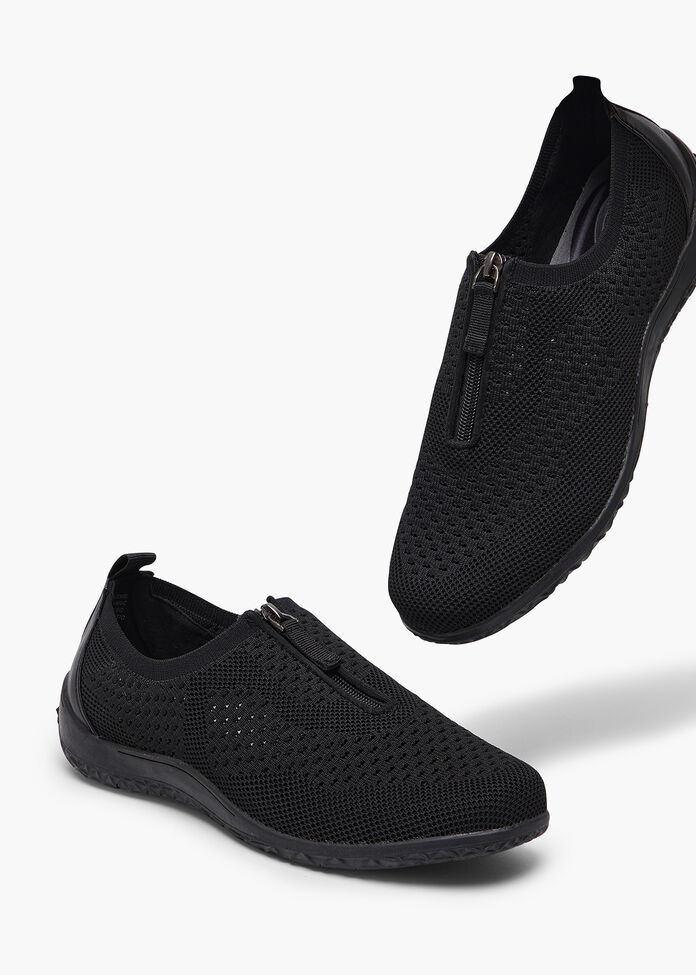 Shop Black Zip Front Sneaker | Comfortable Shoes | Taking Shape AU