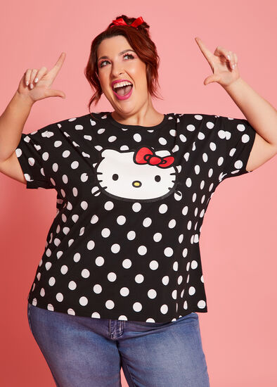 Shop Plus Size Hello Kitty Black Sweatshirt in Black | Taking Shape AU