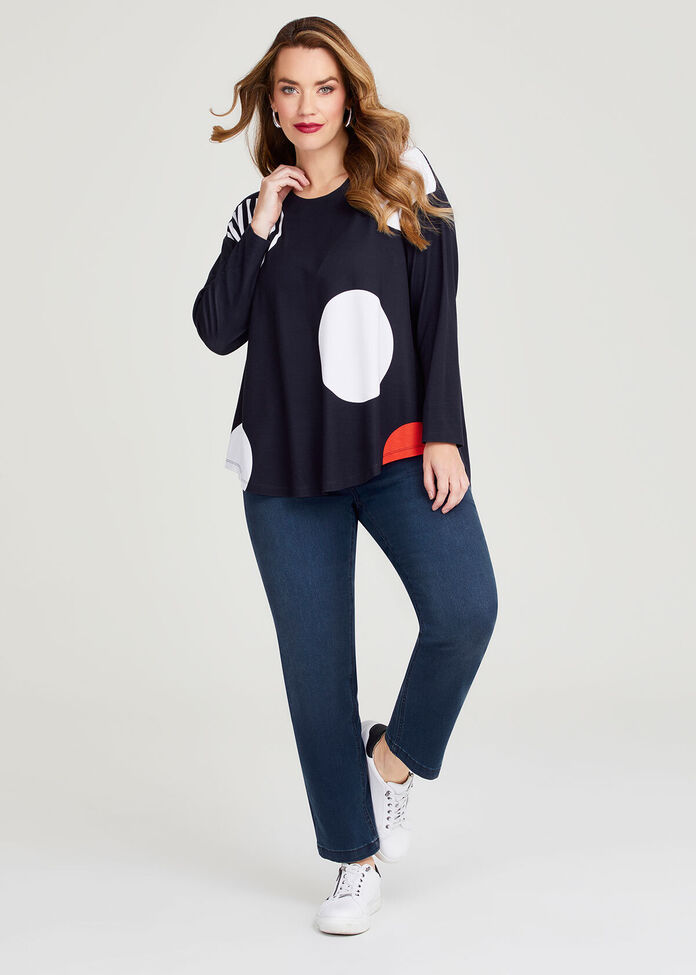 Shop Plus Size Bamboo Ponte Large Spot Top Blue Taking Shape Au