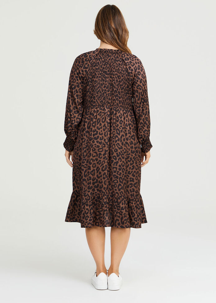 Shop Plus Size Luxe Animal Shirred Dress, Multi | Taking Shape AU