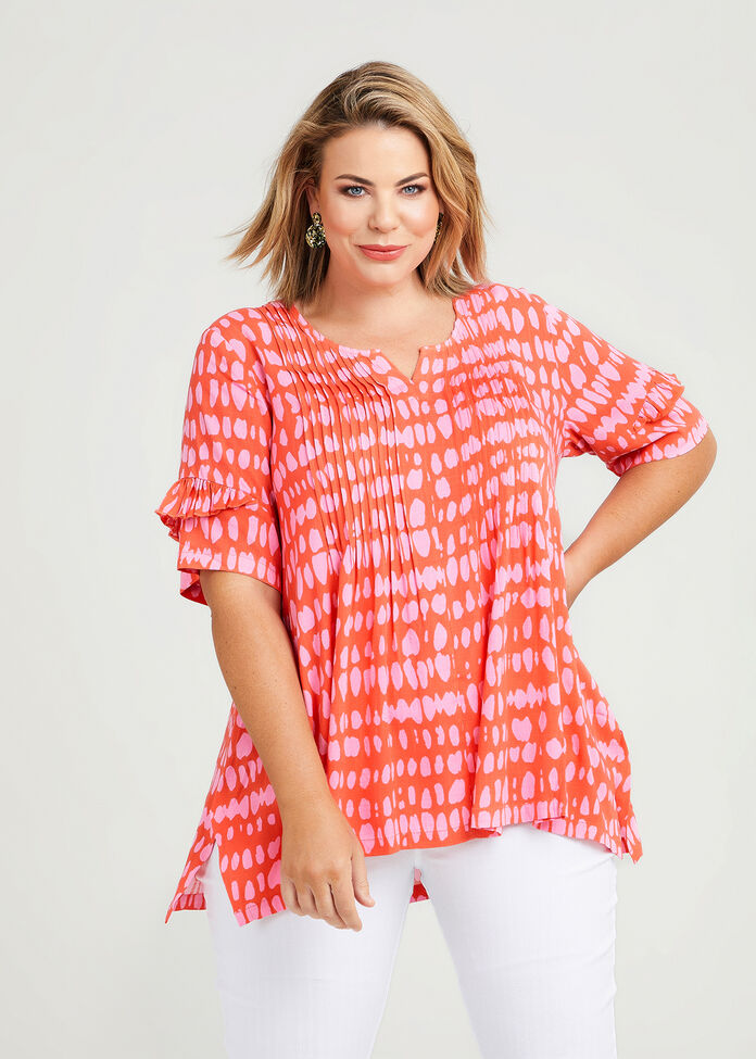 Shop Plus Size Pintuck Natural Top, Multi | Taking Shape AU