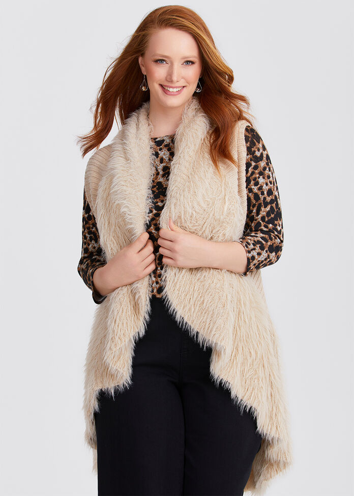 Cosy Fuzzy Vest for Women In Brown | Taking Shape AU