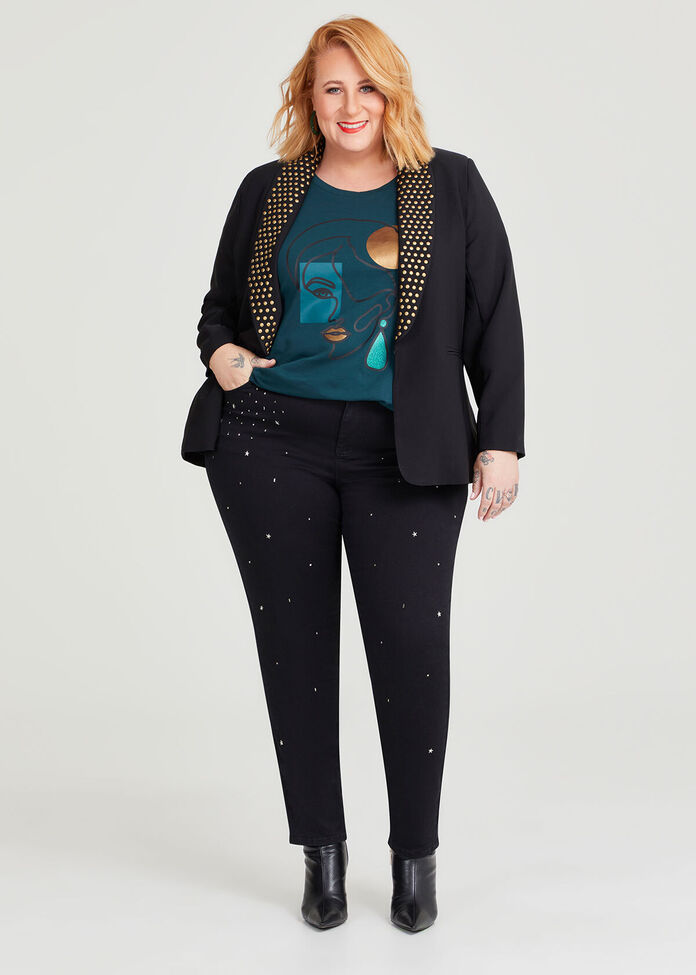 Shop Plus Size Stud Detail Blazer, Black | Taking Shape AU
