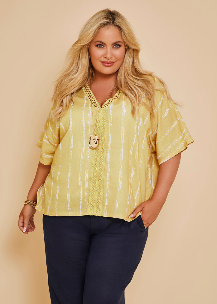 Shop Plus Size Linen Bamboo Overtop, Yellow | Taking Shape AU