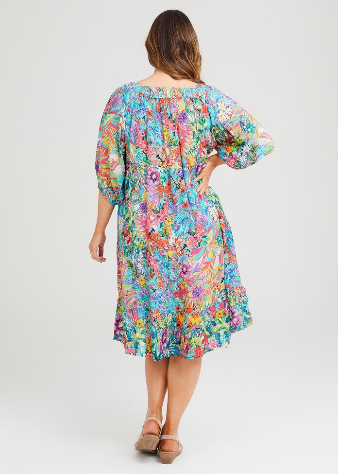 Shop Plus Size Natural Bright Floral Mix Dress, Multi | Taking Shape AU