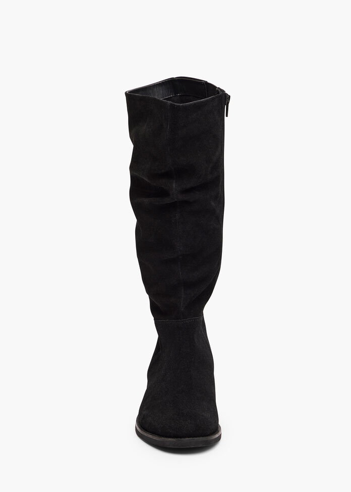 Shop Black Suede Leather Knee Boot | Comfortable Shoes | Taking Shape NZ