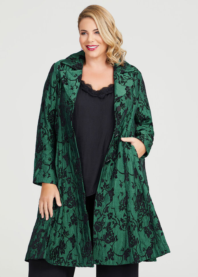 Shop Plus Size Opulent Chenille Opera Coat, Green | Taking Shape NZ