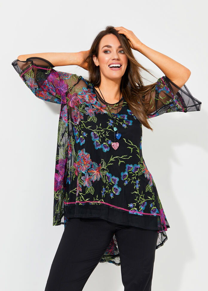 Shop Plus Size Summer Bloom Embroidered Tunic, Multi | Taking Shape AU