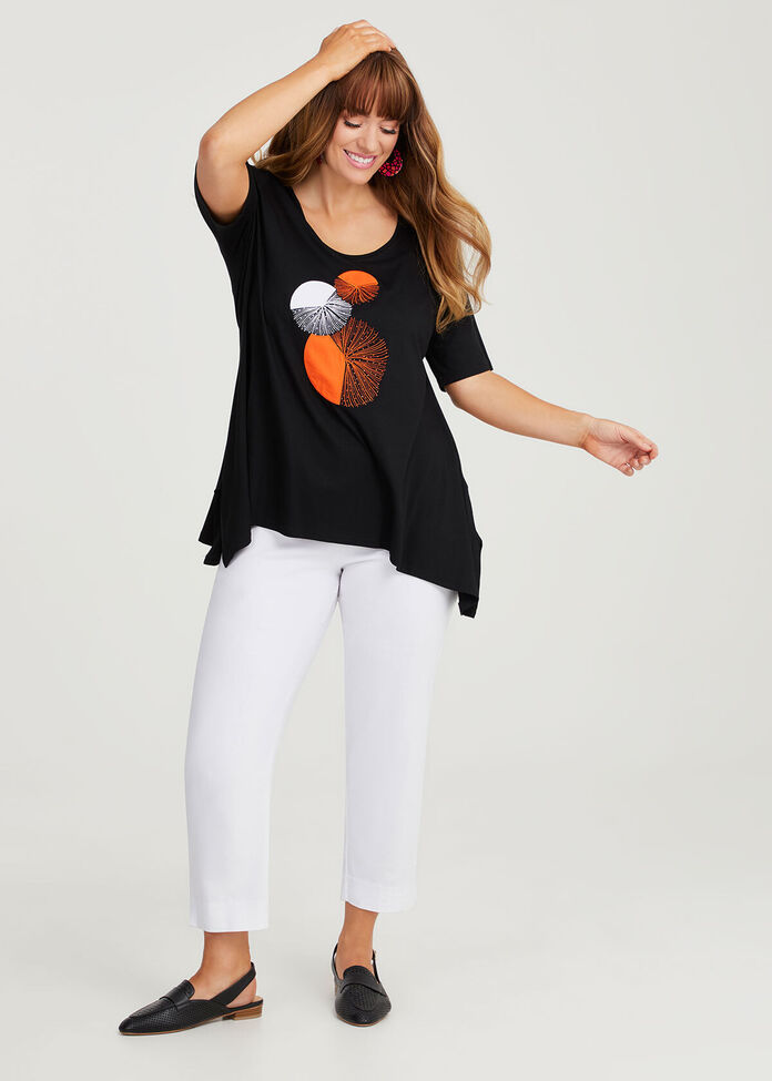 Shop Plus Size Circle Applique Natural Top, Black | Taking Shape AU