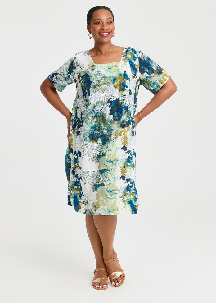 Shop Plus Size Tulip Leaf Natural Dress, Multi | Taking Shape AU