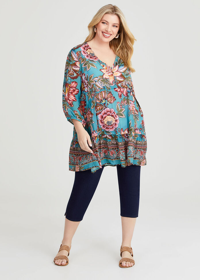 Shop Plus Size Natural Batik Floral Tunic, Multi | Taking Shape AU