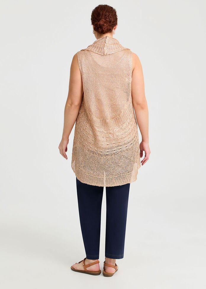 Shop Plus Size Evening Cascading Vest, Brown | Taking Shape UK