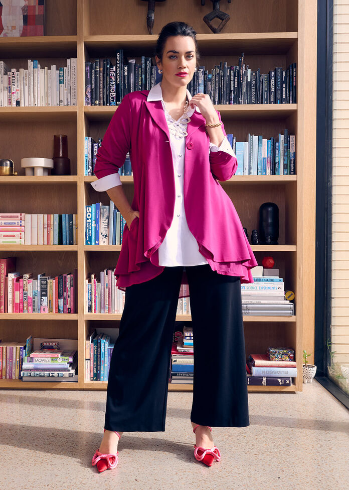 Shop Plus Size Bamboo Ponte Bright Side Jacket, Pink | Taking Shape AU