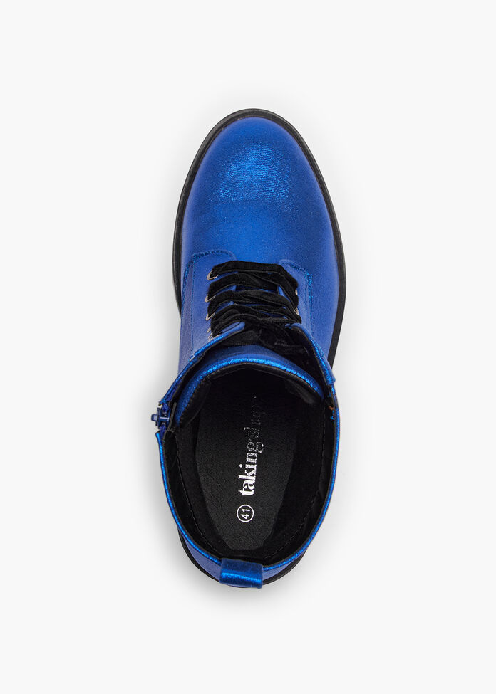 Shop Blue Sparkly Lace Up Boot | Comfortable Shoes | Taking Shape AU