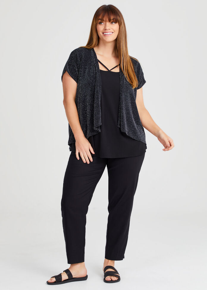 Plus Size Glitter Everyday Cardigan Black & Silver | Taking Shape AU