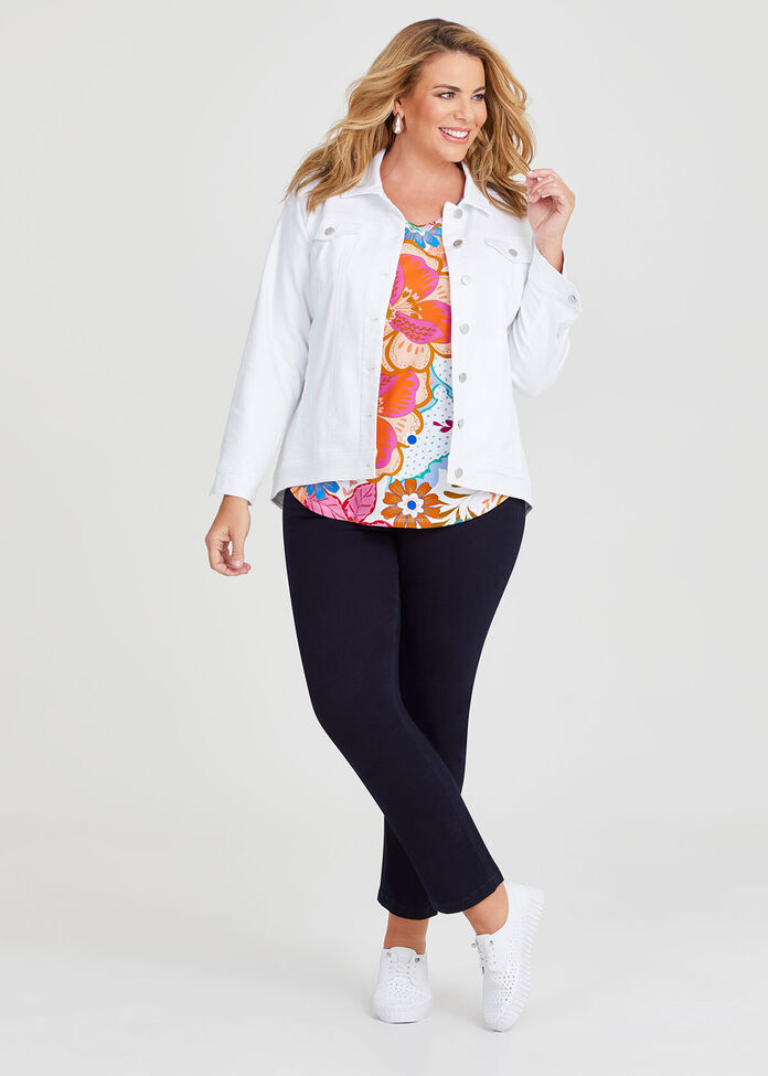 Shop Plus Size Coloured Best Fit Denim Jacket, White | Taking Shape AU