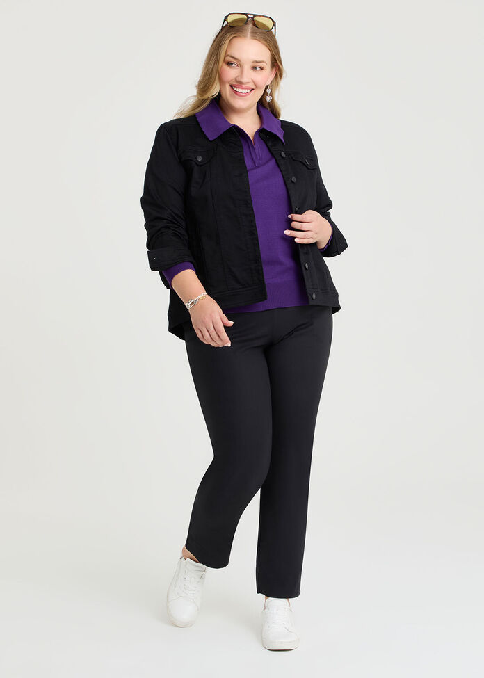 Shop Plus Size Polo Collar Natural Jumper, Purple | Taking Shape NZ