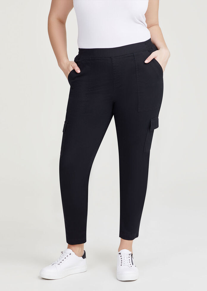Shop Plus Size Cotton Pull On Cargo Pant, Black | Taking Shape AU