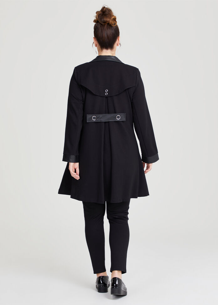 Shop Plus Size Bamboo Ponte & Faux Leather Jacket, Black | Taking Shape AU