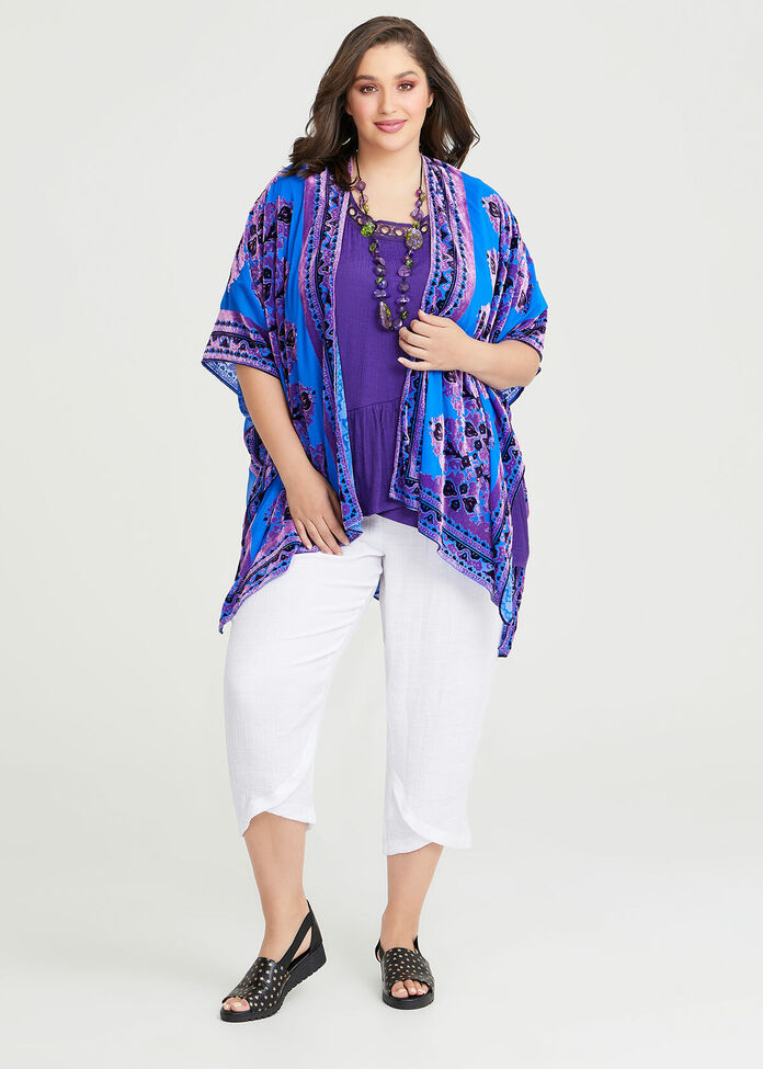 Shop Plus Size Lace Neck Natural Tunic, Purple | Taking Shape AU