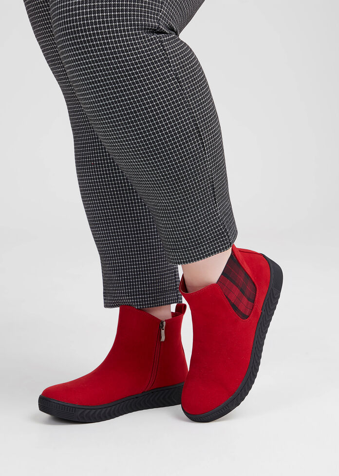 Shop Red Plaid Flexible Zip Boot | Comfortable Shoes | Taking Shape AU