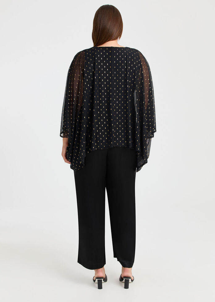 Shop Plus Size Gold Dash Mesh Party Top, Black | Taking Shape NZ