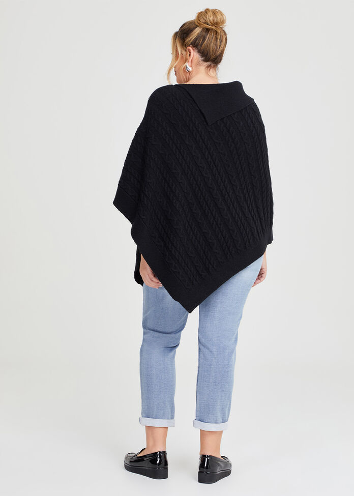Shop Side Button Detail Poncho in Black | Accessories | Taking Shape AU