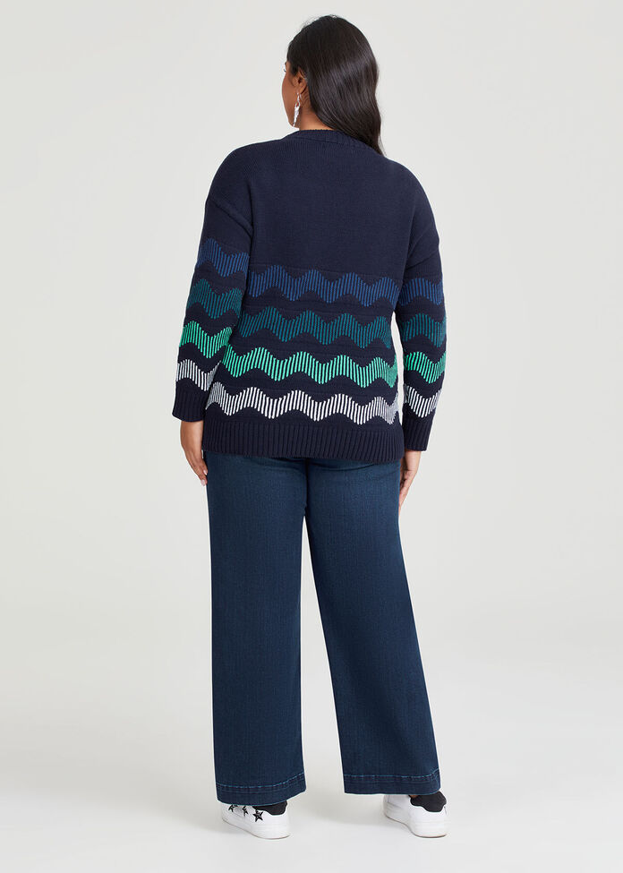 Shop Plus Size Waves Stripe Jumper, Blue | Taking Shape AU