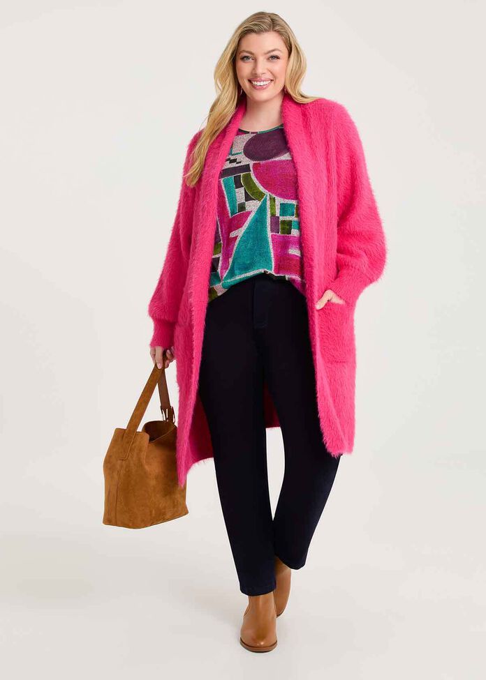 Shop Plus Size Bamboo Cosy Painterly Print Top, Print | Taking Shape NZ