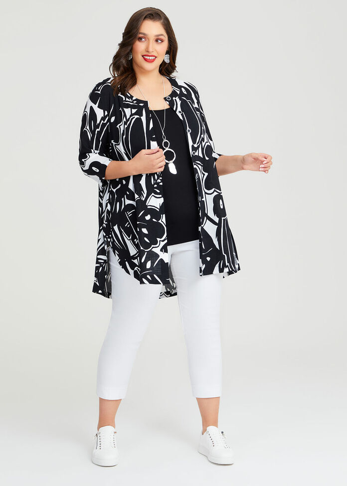 Shop Plus Size Tia Button Front Natural Tunic, Black | Taking Shape AU