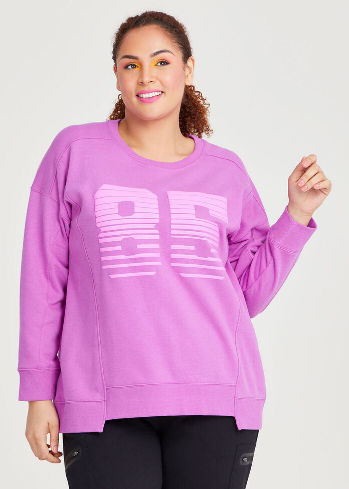 Shop Plus Size Cotton Number Sweatshirt, Purple | Taking Shape AU