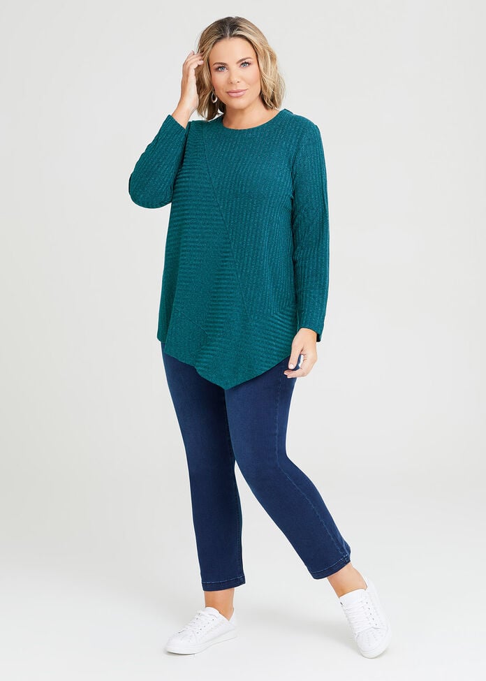 Shop Plus Size Angled Spliced Long Sleeve Top, Green | Taking Shape AU