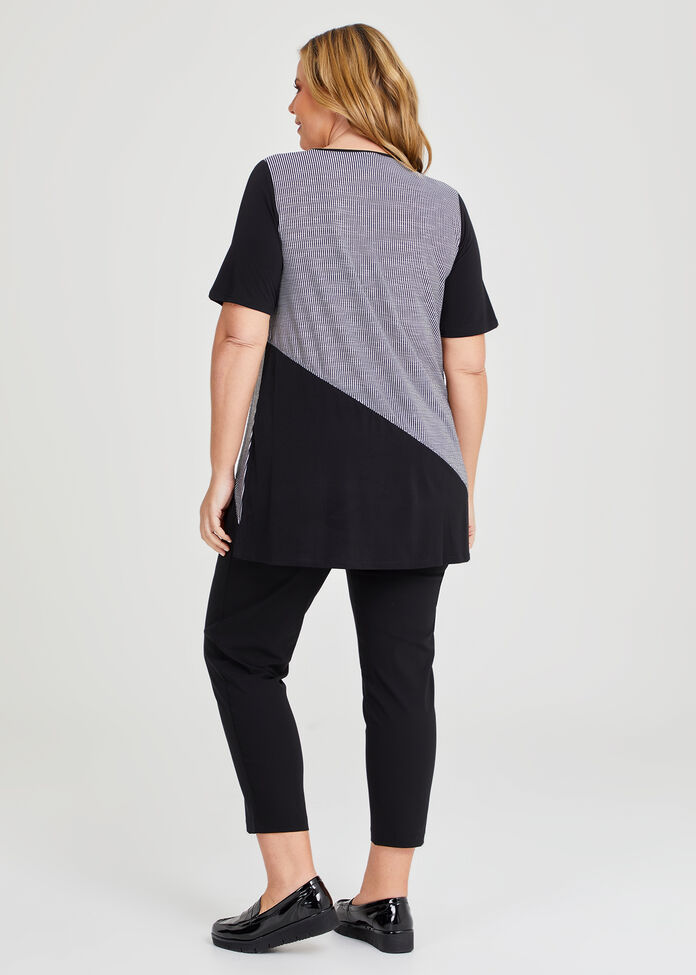 Shop Plus Size Spliced Stripe Top, Black | Taking Shape NZ