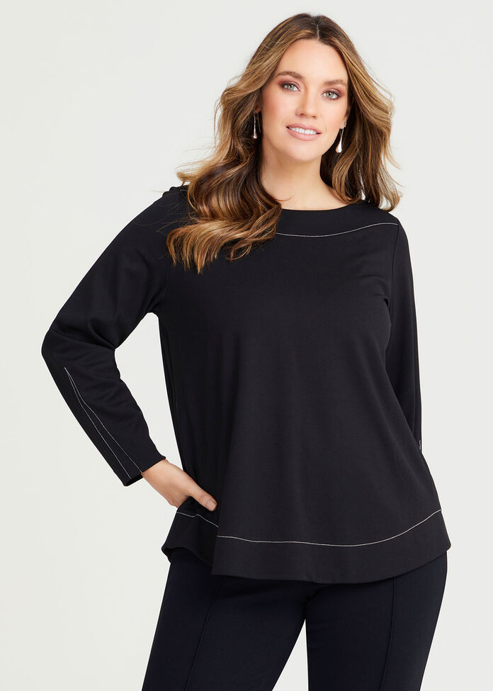 Shop Plus Size Bamboo Ponte Stitch Top, Black | Taking Shape AU