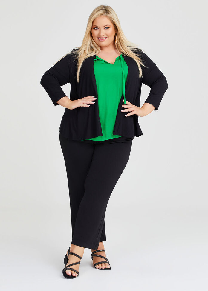 Shop Plus Size Satin Luxe Tiana Tie Top, Green | Taking Shape AU