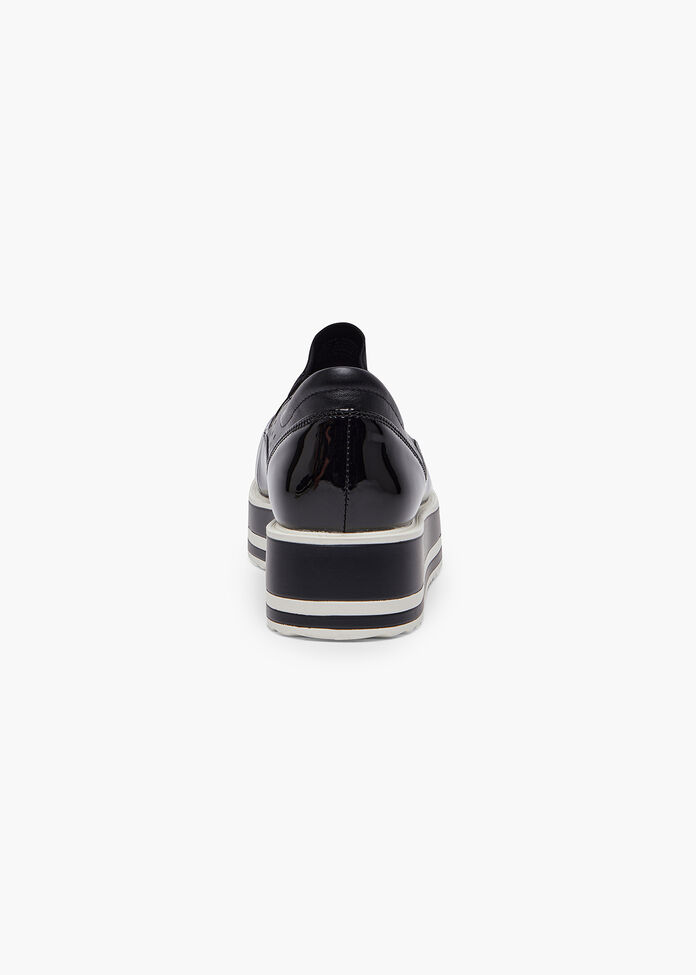 Shop Black Striped Wedge Loafer | Comfortable Shoes | Taking Shape AU