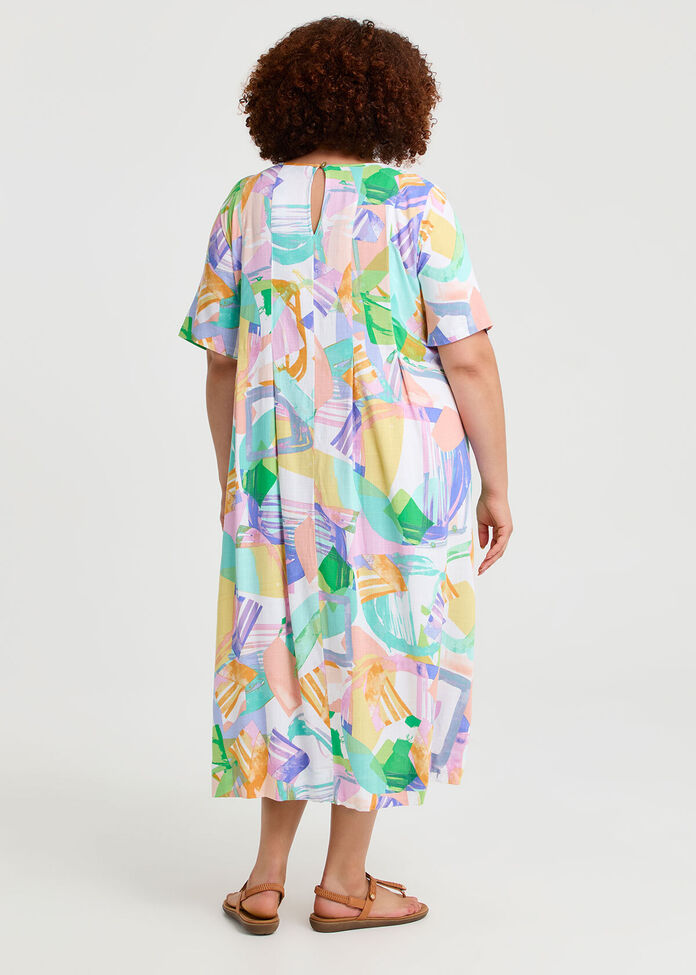 Shop Plus Size Summer Swing Natural Dress, Multi | Taking Shape AU