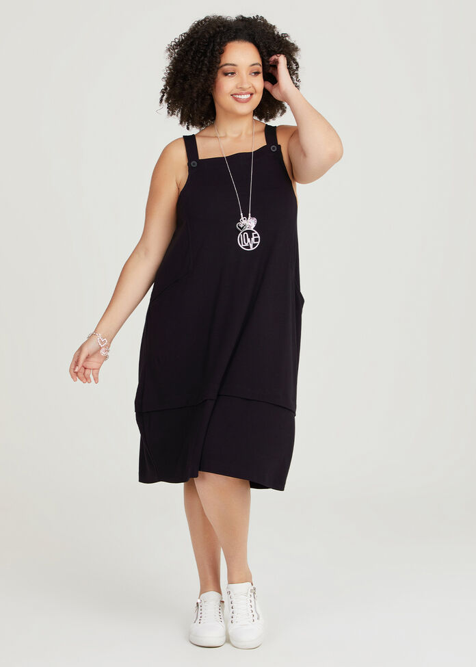 Shop Plus Size Ponte Off Duty Pinafore Dress in Black | Taking Shape AU