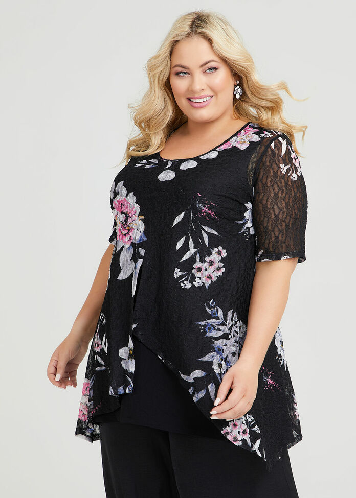 Shop Plus Size Bliss Mesh Layer Tunic, Multi | Taking Shape AU