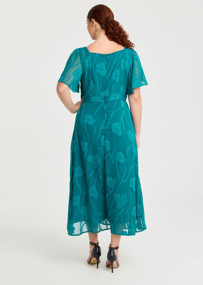 Shop Plus Size Floral Jacquard Cocktail Maxi Dress, Floral | Taking ...