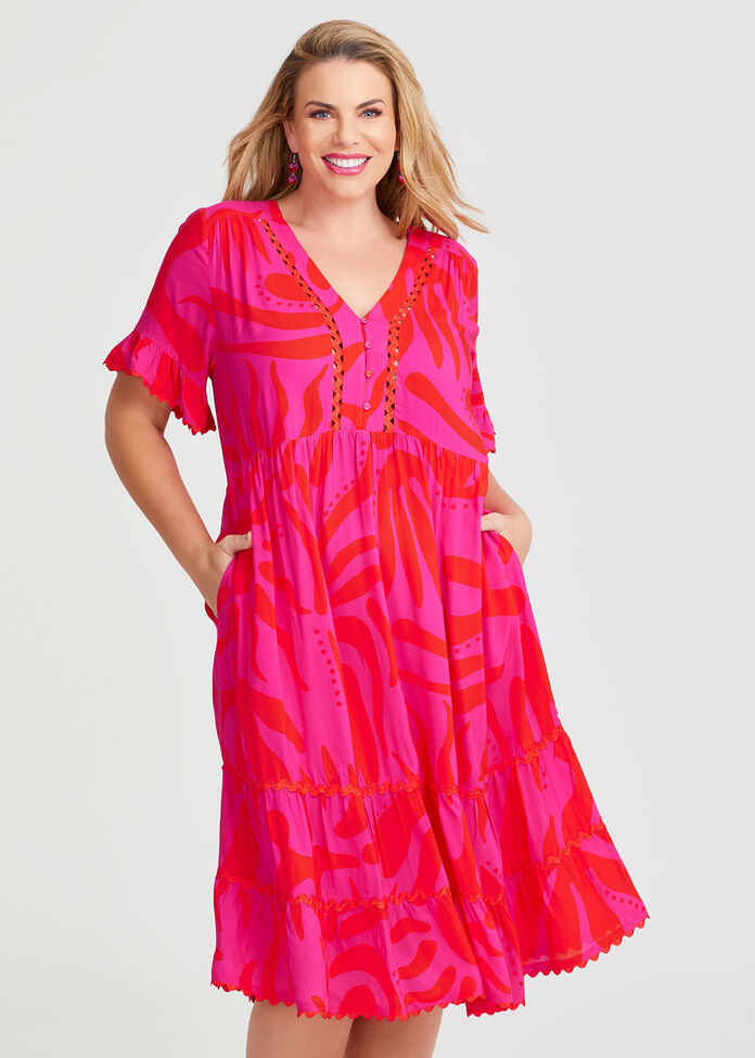 Shop Plus Size Natural Getaway Floaty Dress, Orange | Taking Shape AU