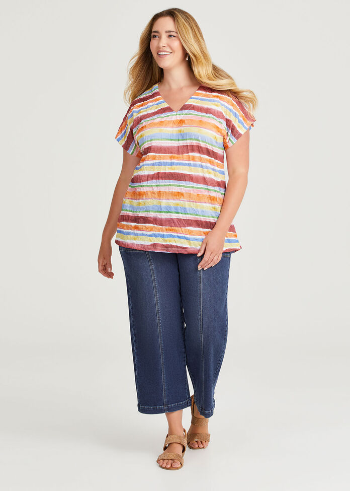 Shop Plus Size Sunset Watercolour Stripe Top, Stripes | Taking Shape AU