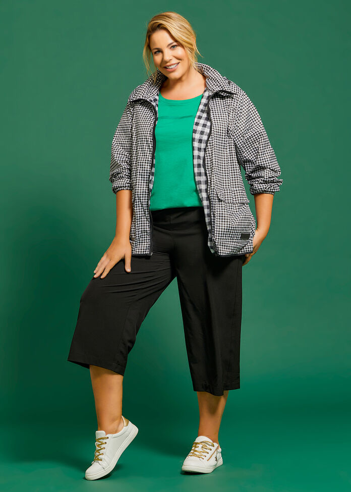 Shop Plus Size Active Gingham Rain Jacket in Black | Taking Shape NZ