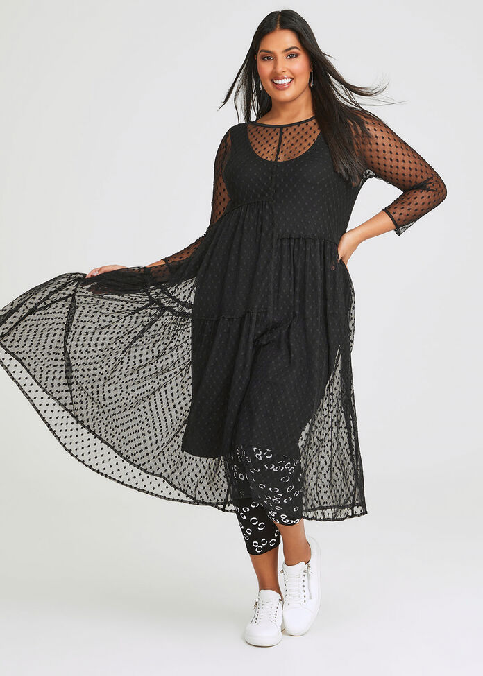 Shop Plus Size Noir Spot Tulle Tier Dress, Black | Taking Shape AU