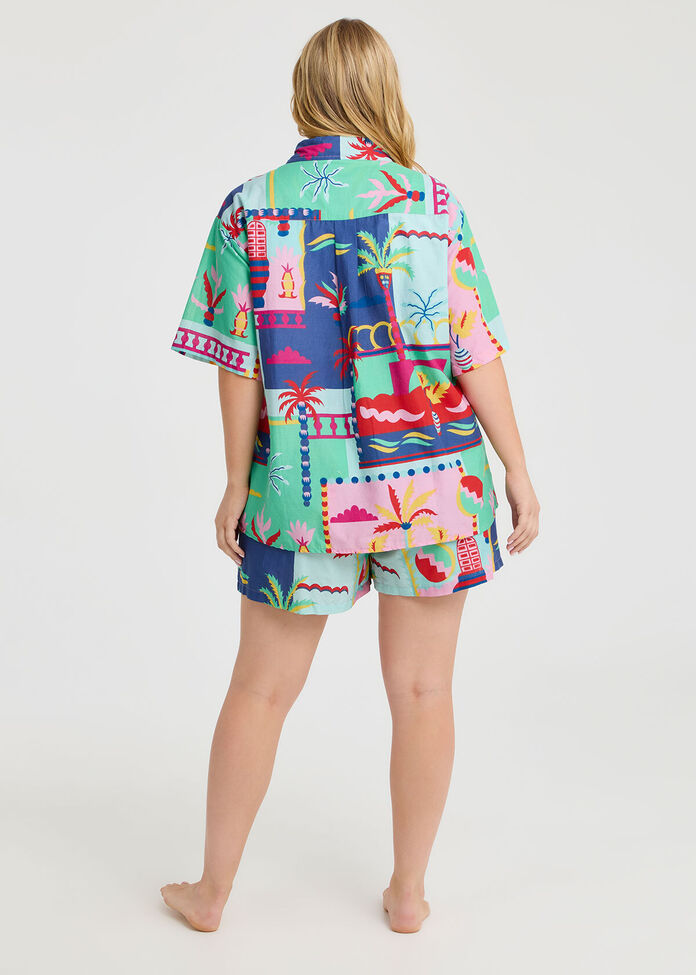 Shop Plus Size Cotton Beach Sunset Shirt, Multi | Taking Shape AU