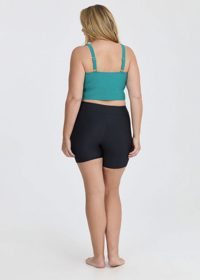 Shop Plus Size Seam Detail Crop Swim Top, Green | Taking Shape NZ