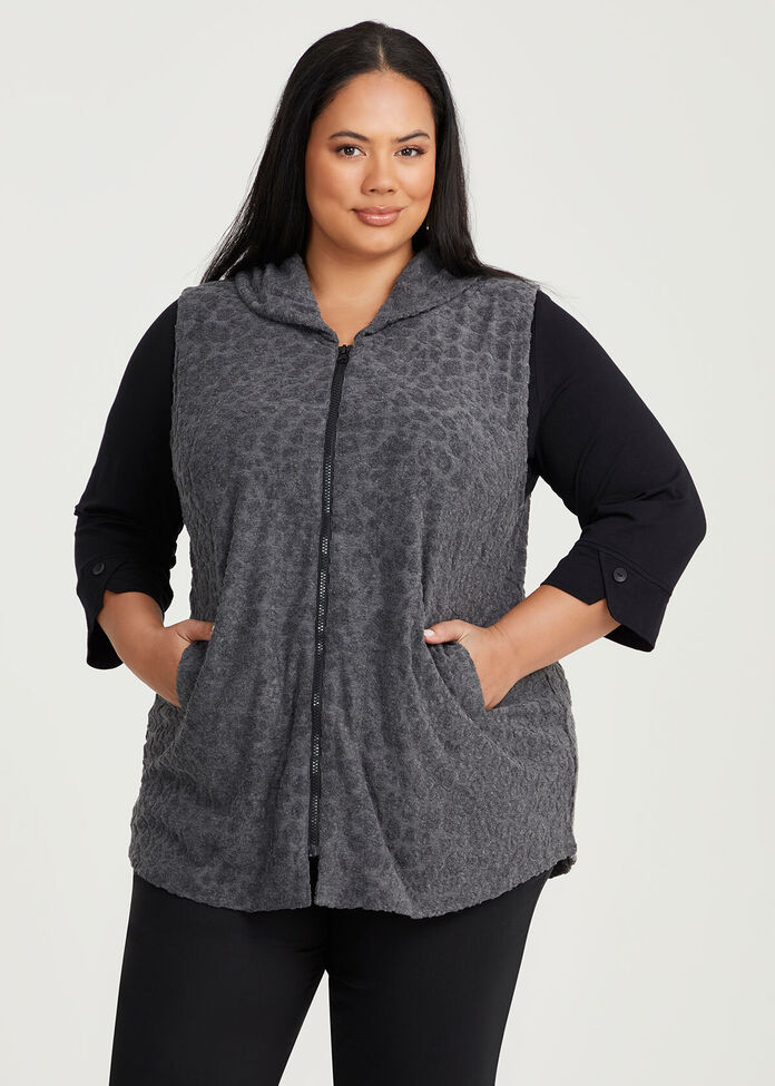 Shop Plus Size Knit Jacquard Vest in Black | Taking Shape NZ