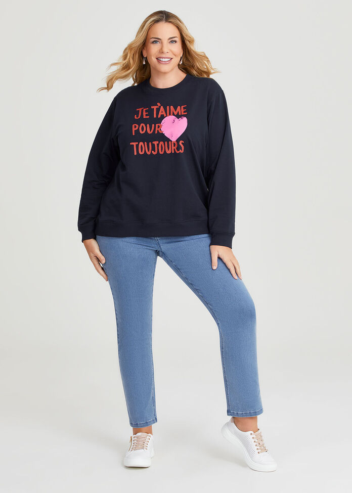 Plus Size Women's Black Cotton Love Sweatshirt | Taking Shape AU